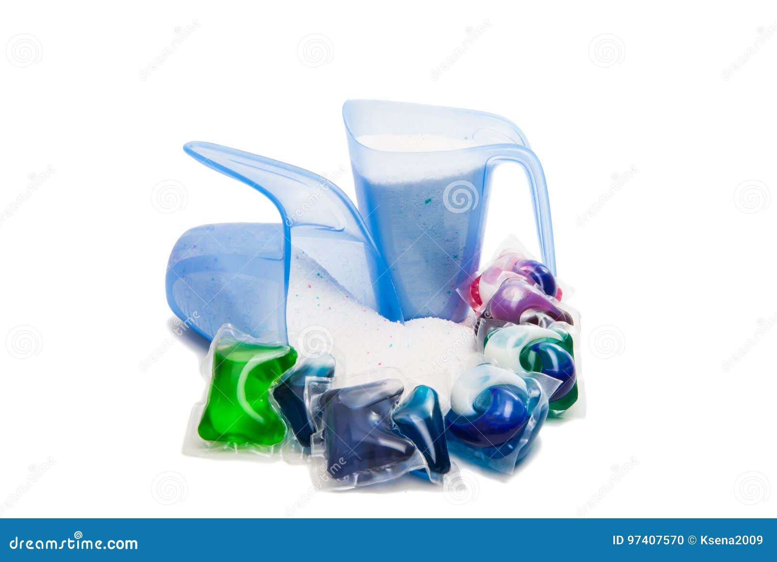 Washing Powder in a Measuring Cup Isolated Stock Photo - Image of ...