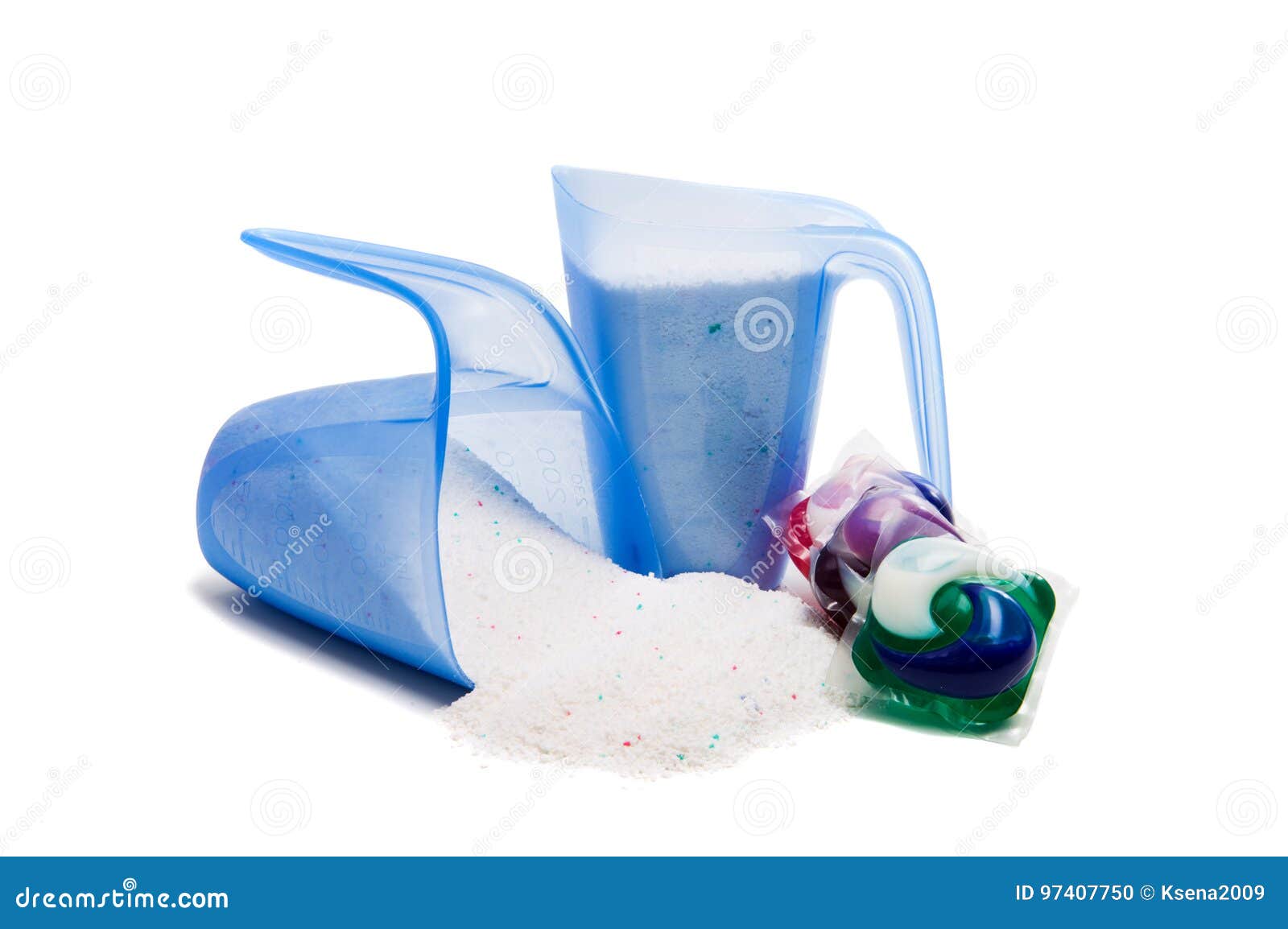 Washing Powder in a Measuring Cup Isolated Stock Photo - Image of ...