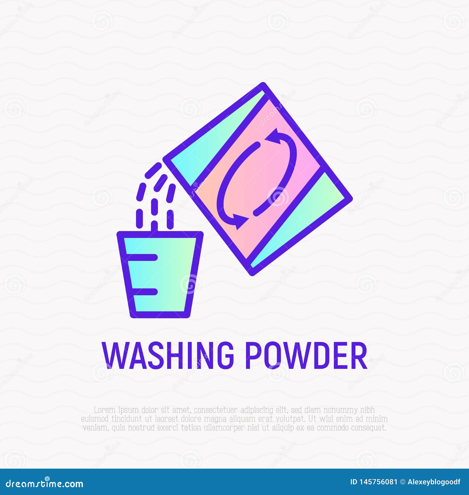 Washing Powder Thin Line Icon: Laundry Powder Pour Stock Vector ...