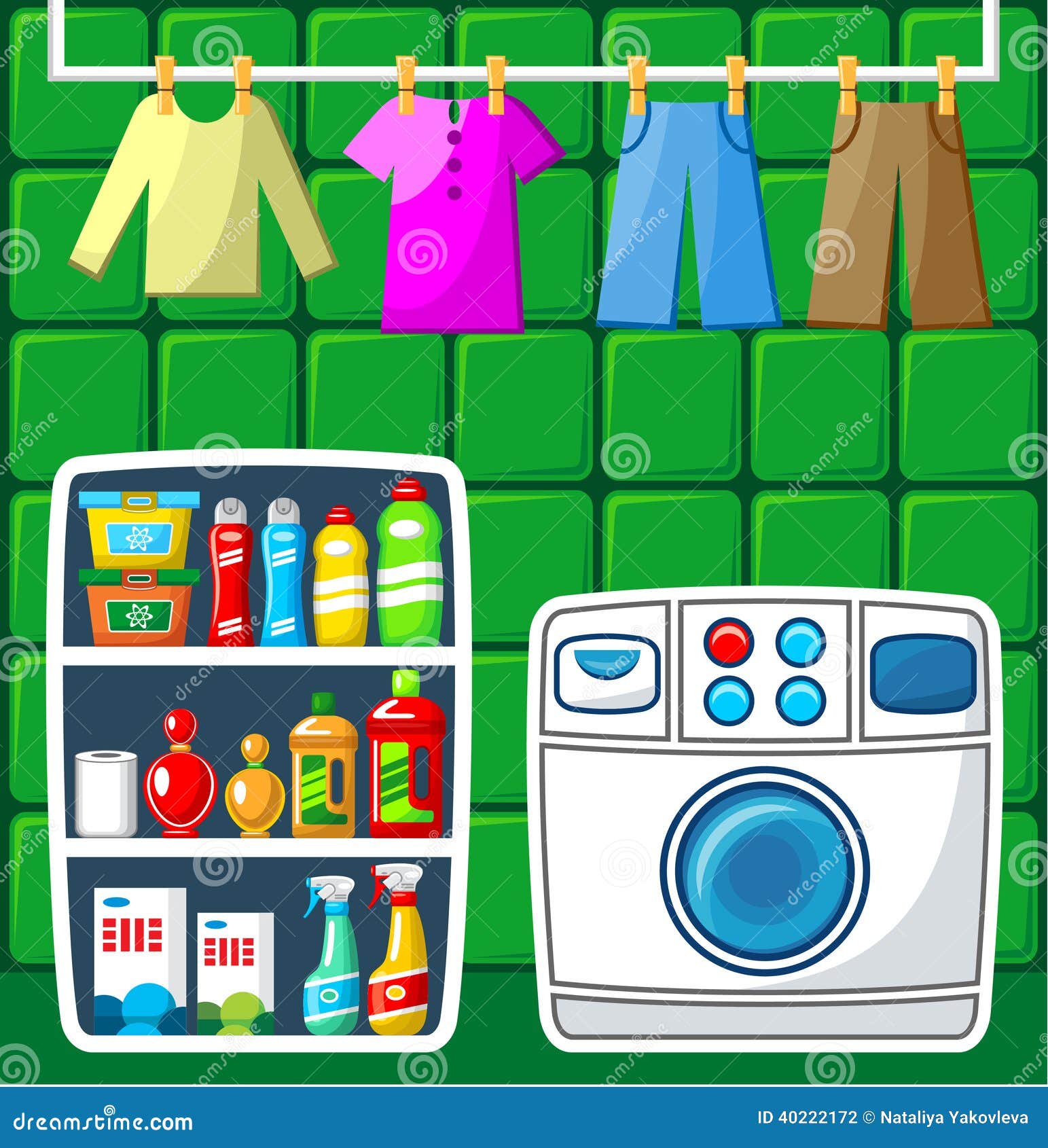 Washing room. stock vector. Illustration of domestic - 40222172