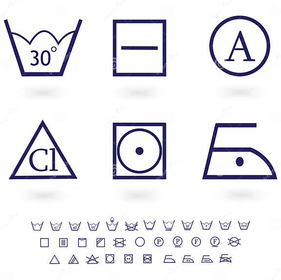 Washing signs icon set stock vector. Illustration of detergent - 7579517