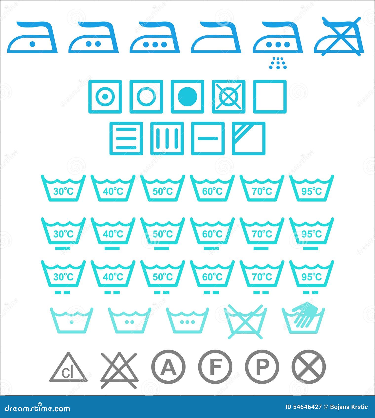 Washing signs stock illustration. Illustration of pictogram - 54646427
