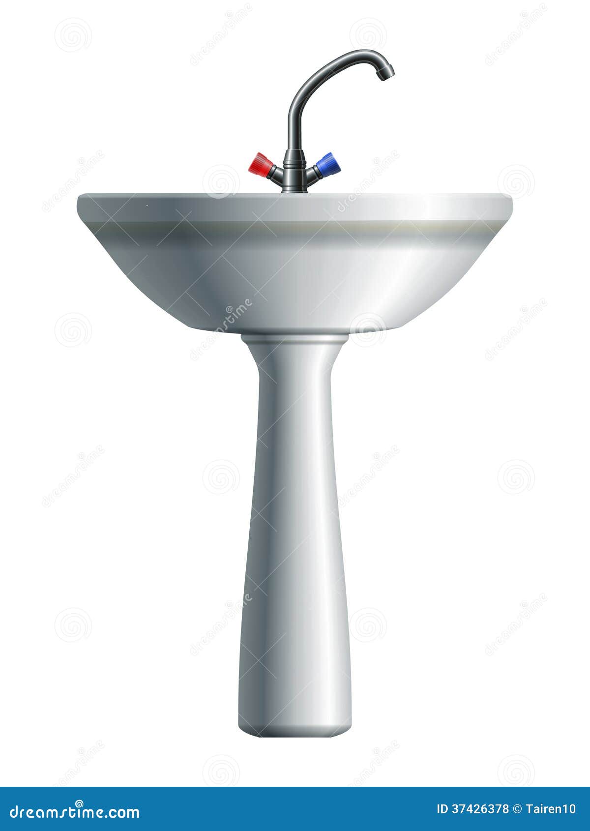 Washing Sink with Ceramic Base Stock Vector - Illustration of realistic ...