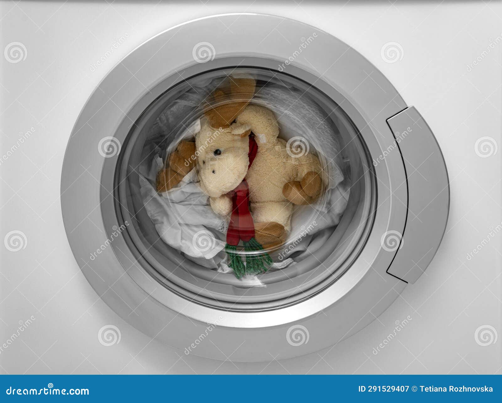 Washing Soft Toys in the Washing Machine. Stock Image - Image of ...