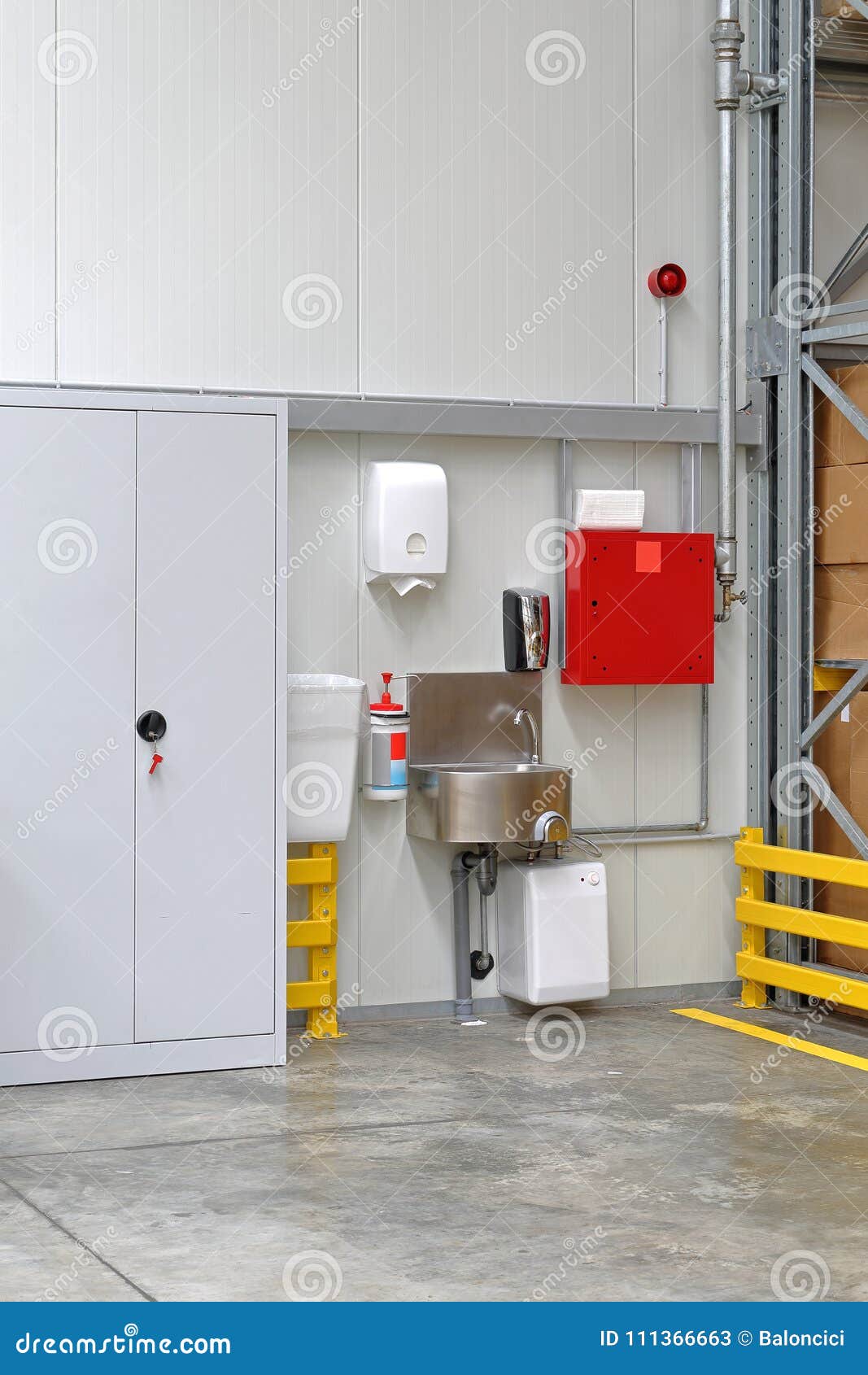 Washing Station Warehouse stock image. Image of locker - 111366663