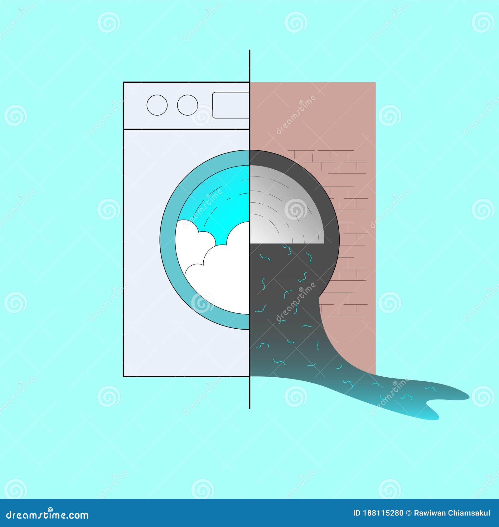 Stop Microfiber Pollution stock vector. Illustration of machine - 188115280