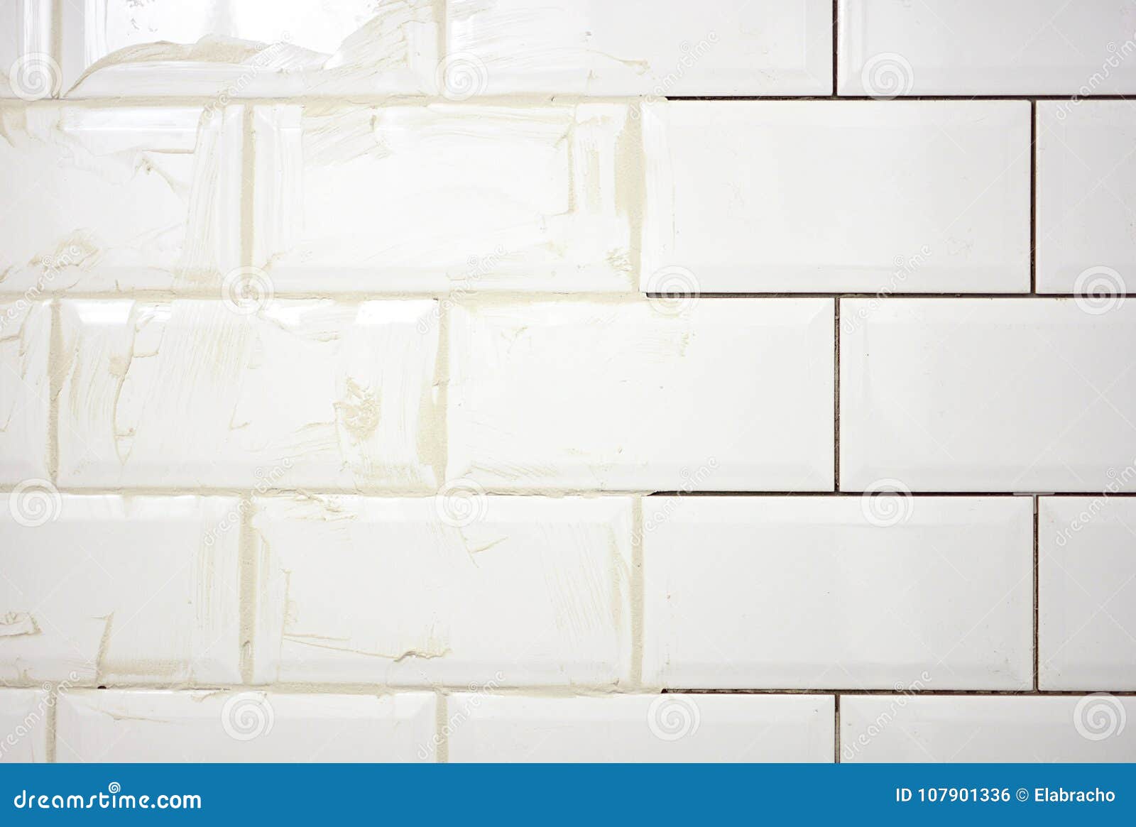 Finishing Work when Tiling the Kitchen with Tiles Stock Photo - Image ...