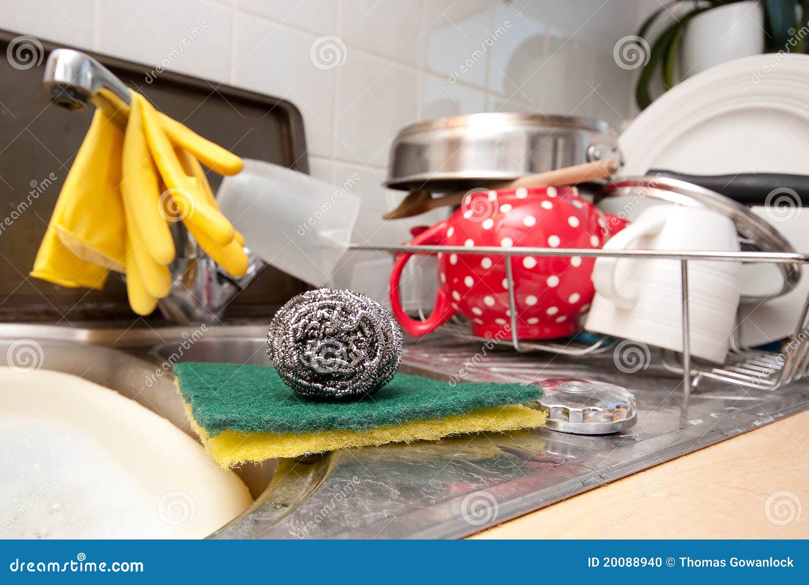 Washing up stock photo. Image of cups, drying, soap, clean - 20088940