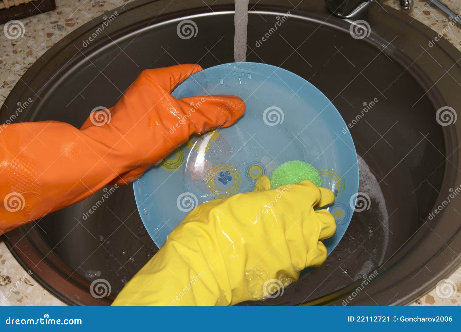 Washing-up a Plate stock image. Image of wash, hands - 22112721