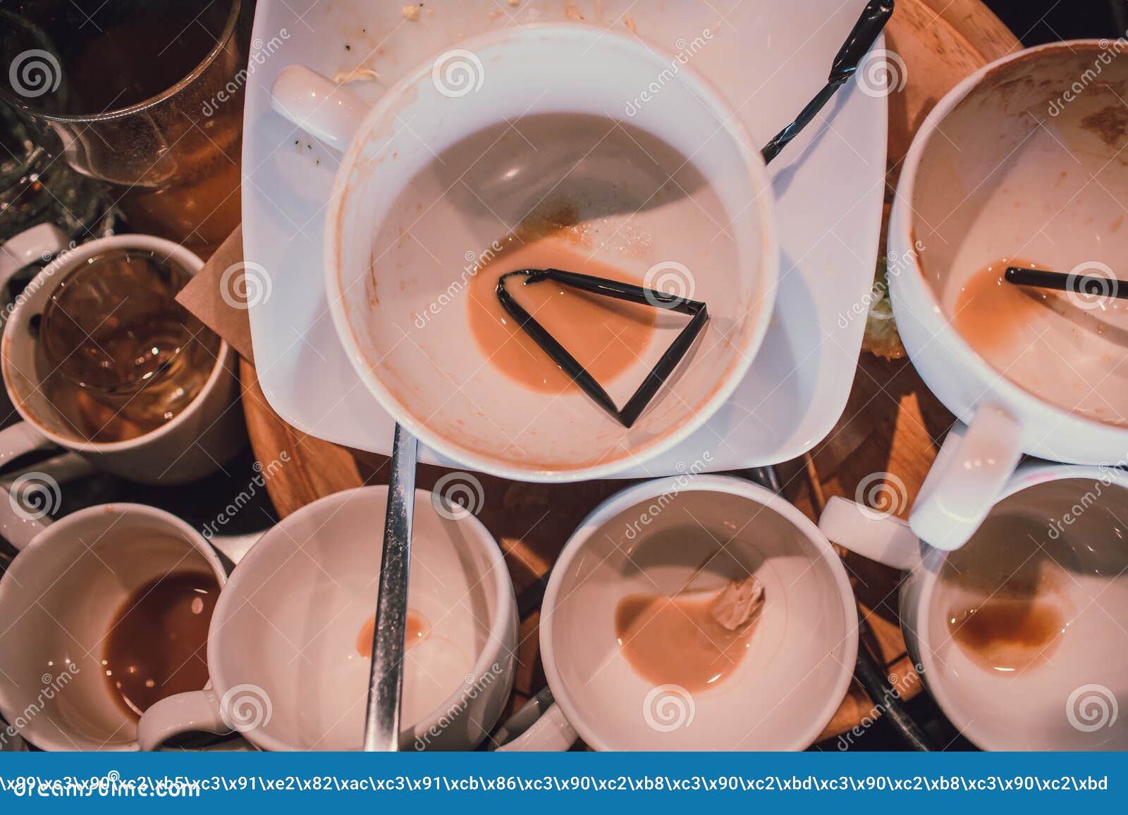 Washing Up. White Coffee Cups in the Kitchen Sink. Stock Photo - Image ...
