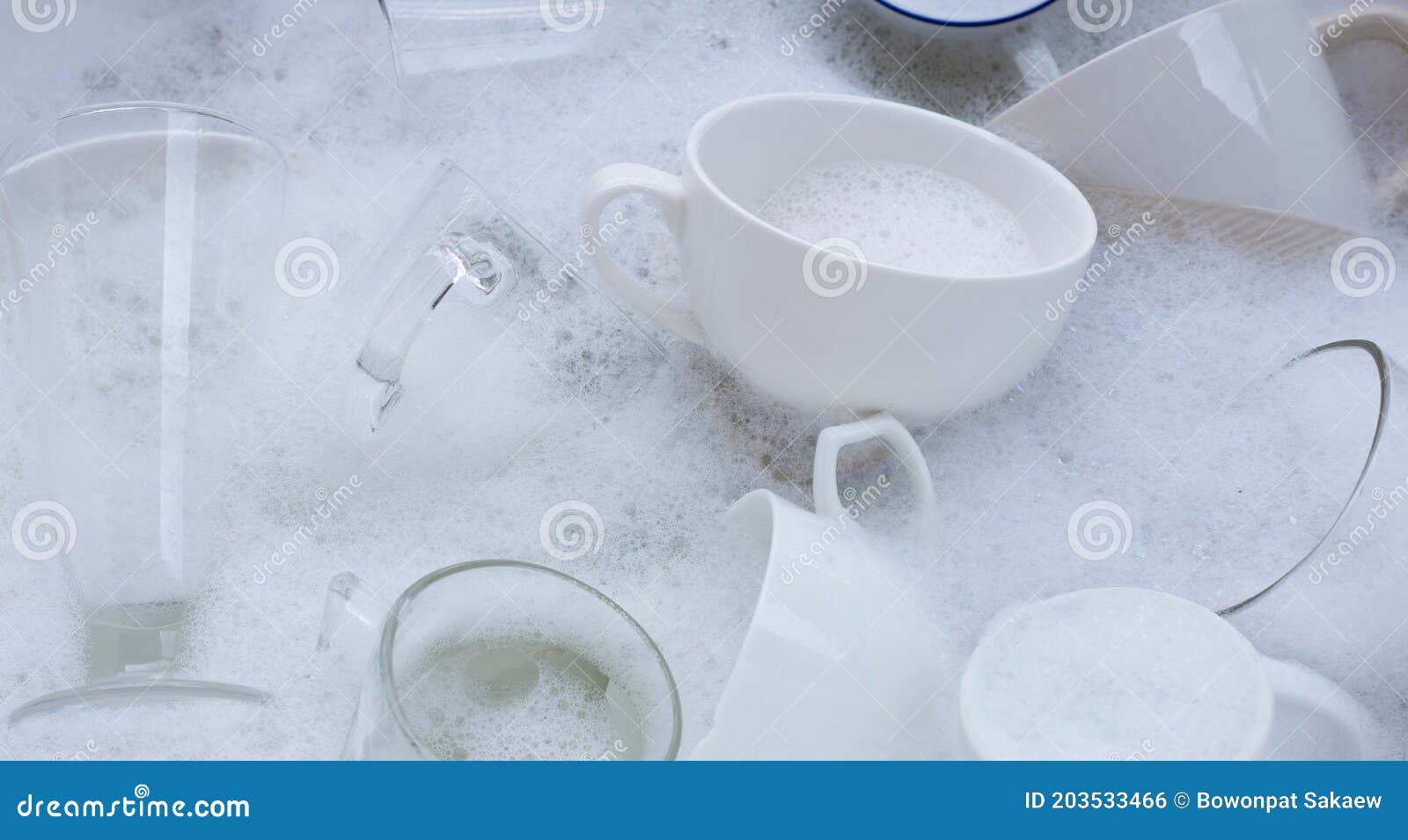 Washing Used Drinking Glasses and Cups Stock Photo - Image of meal ...