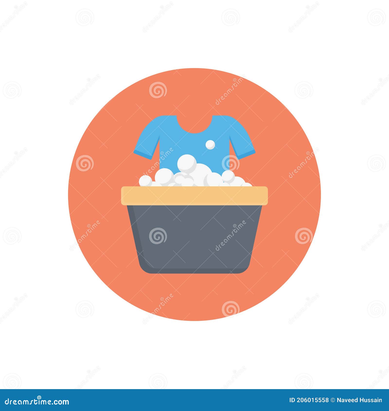 Washing Vector Flat Colour Icon Stock Vector - Illustration of clean ...