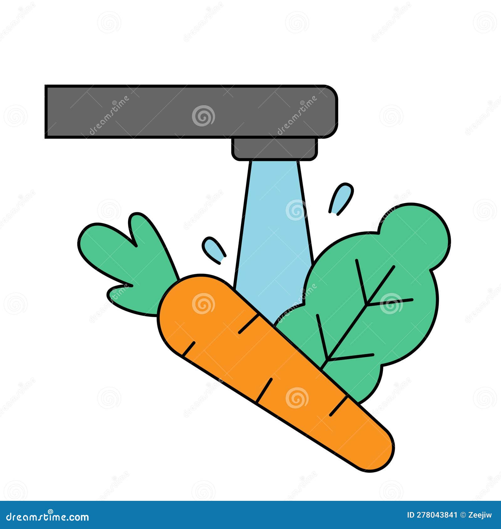 Washing Vegetable Icon. Clean Food Stock Vector - Illustration of ...