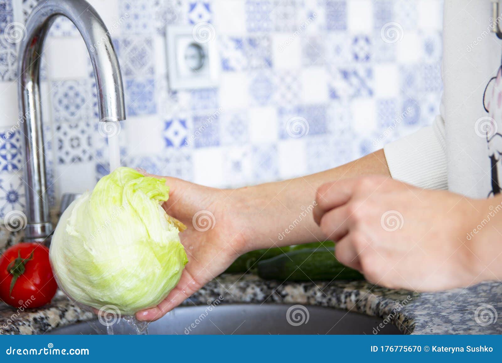 Washing Vegetables Process before Cook Stock Photo - Image of healthy ...