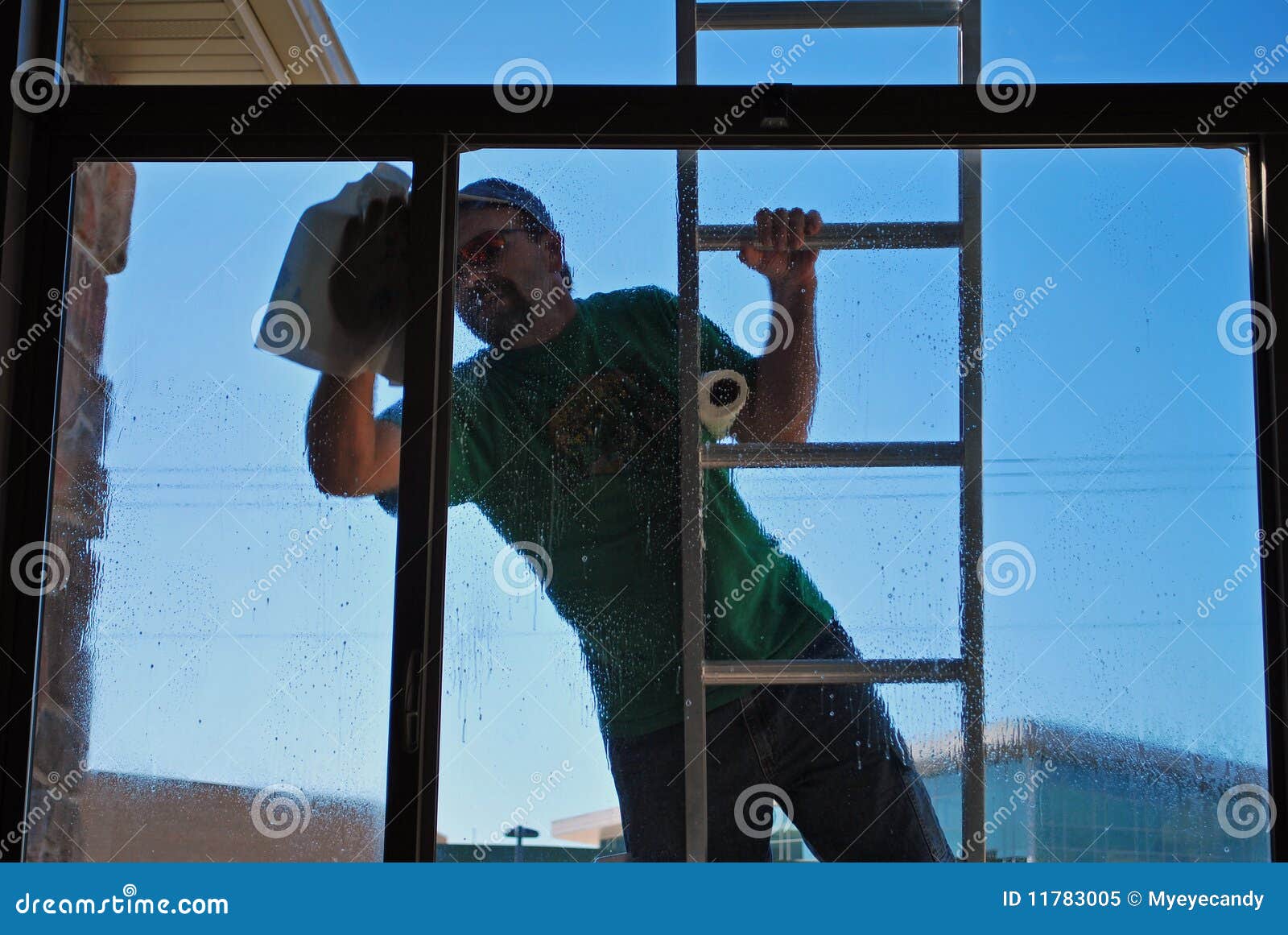 Washing windows stock image. Image of clean, reaching - 11783005