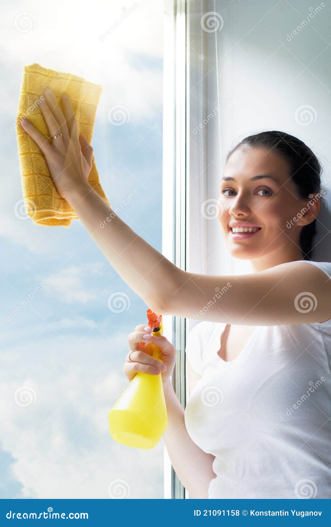 Washing windows stock photo. Image of neat, people, cleanup - 21091158