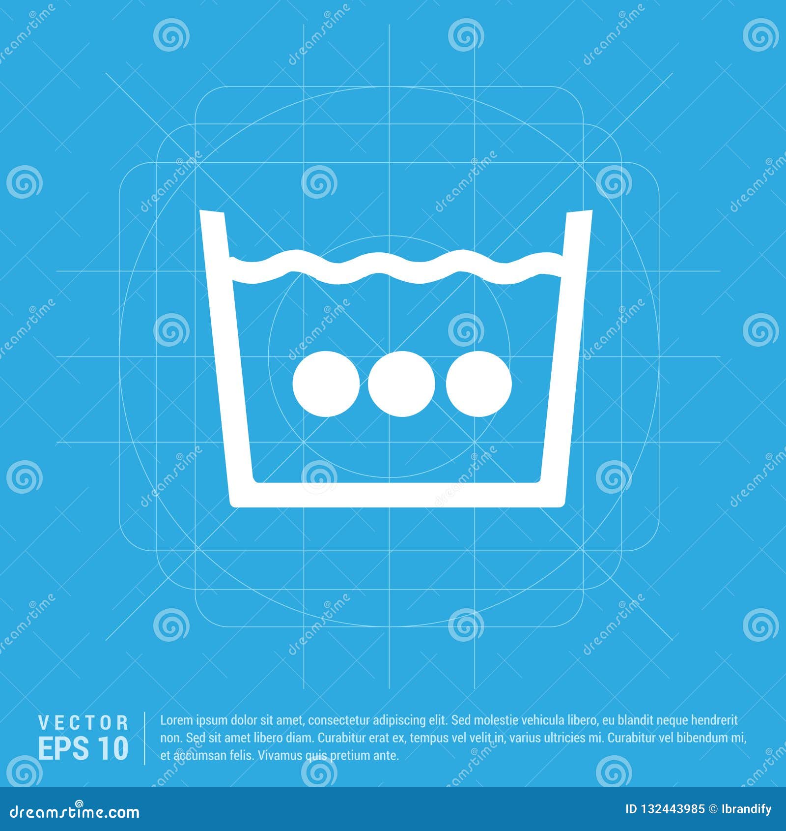 WashingSymbol Icon stock vector. Illustration of care - 132443985