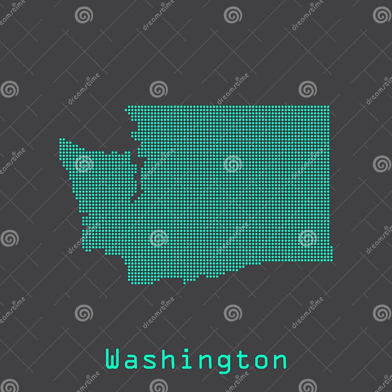 Washington Abstract Dots State Map. Dotted Style Stock Vector ...