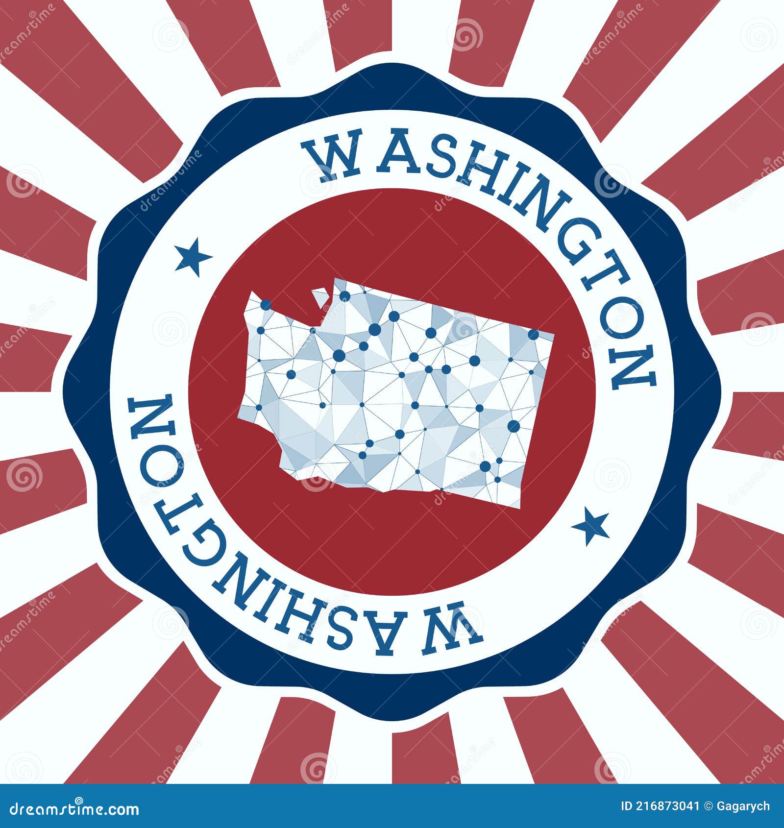 Washington Badge. stock vector. Illustration of banner - 216873041