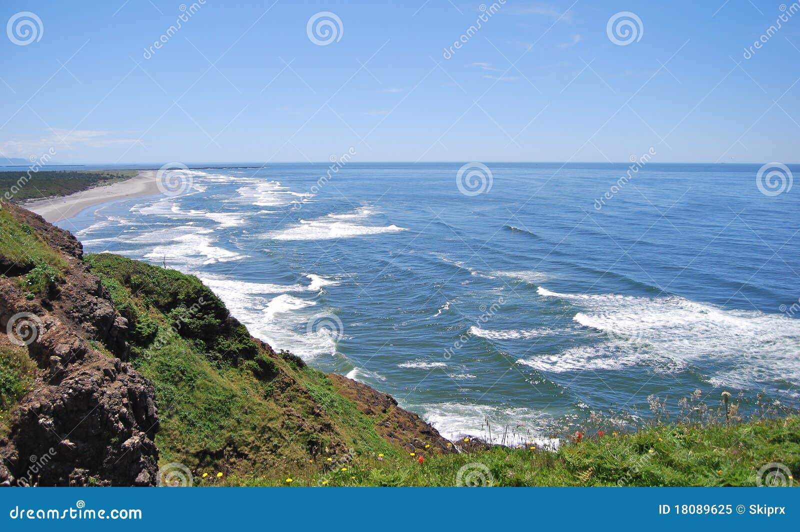 Washington Coastline Near North Head Lighthouse Stock Image - Image of ...