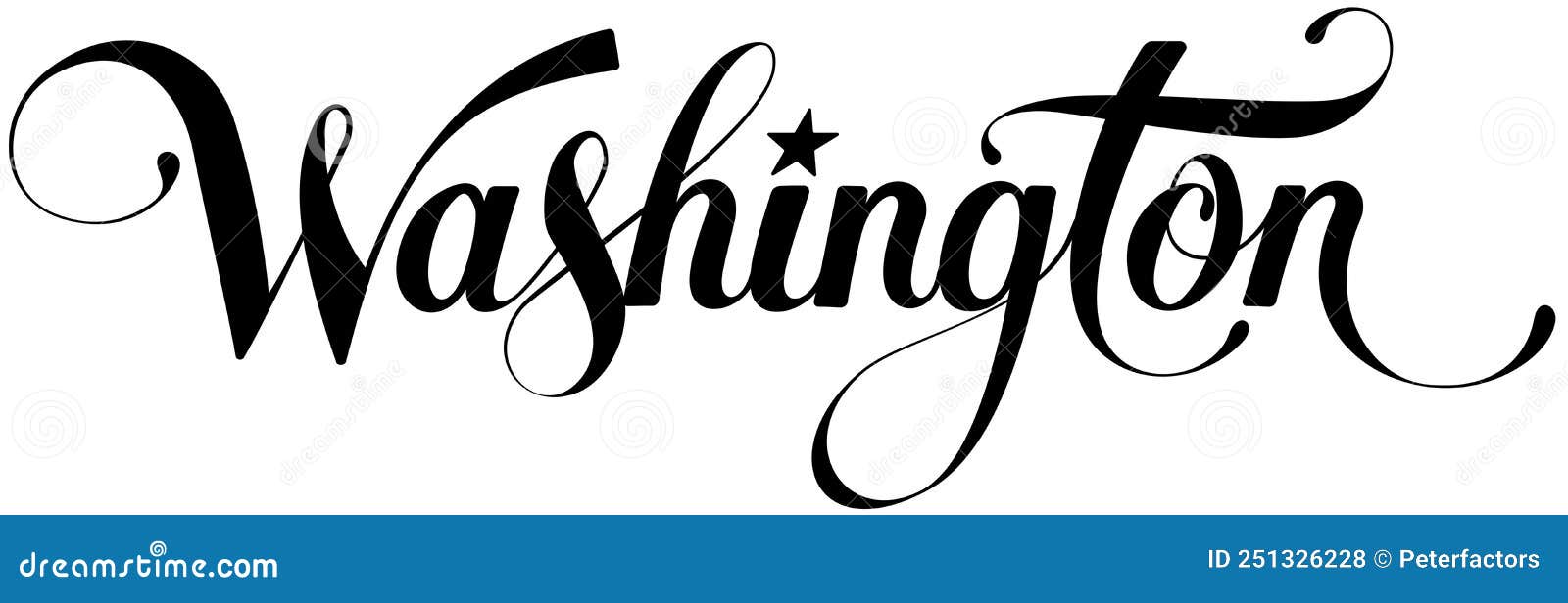 Washington - Custom Calligraphy Text Stock Vector - Illustration of ...
