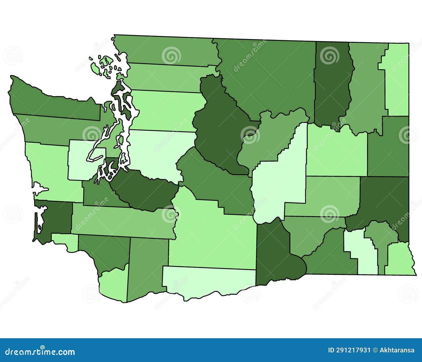 Washington DC Administrative Map. Counties Map Of Washington Dc With Different Colours, Blank ...