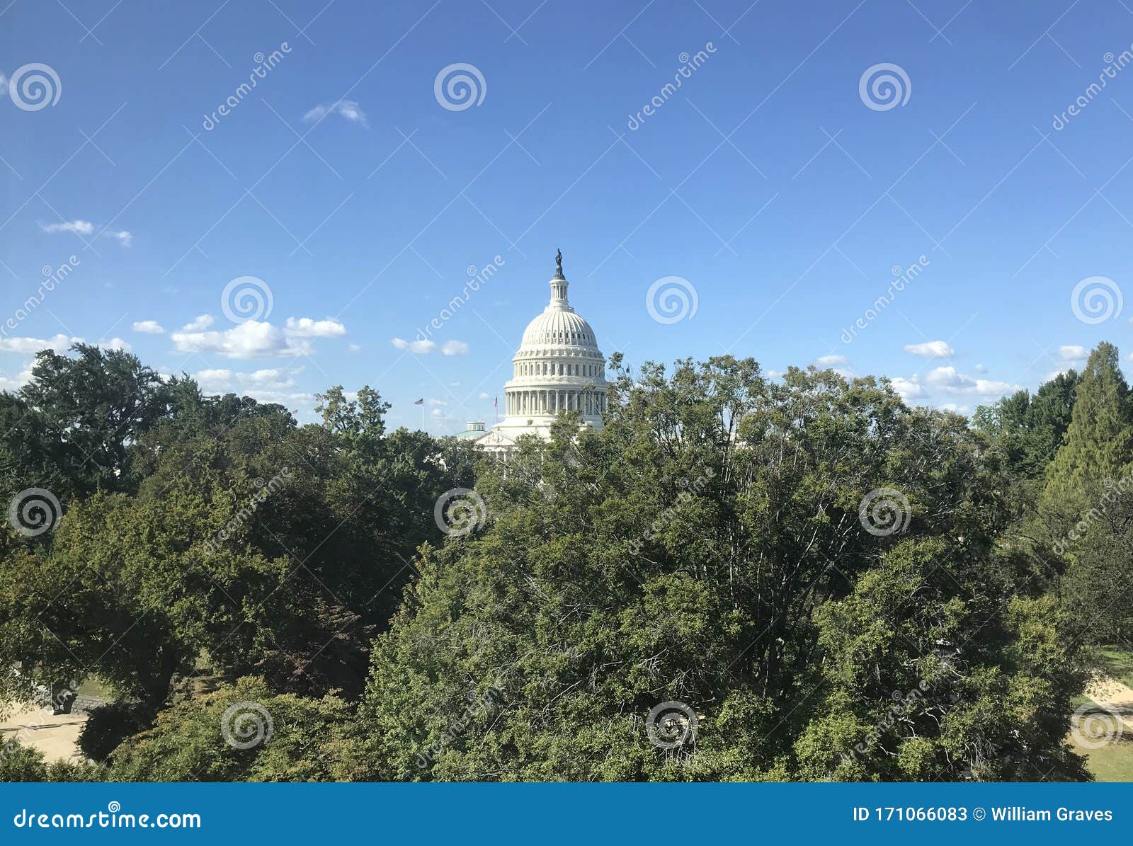Washington DC - Capital Building in the Distance Beyond the Trees Stock ...