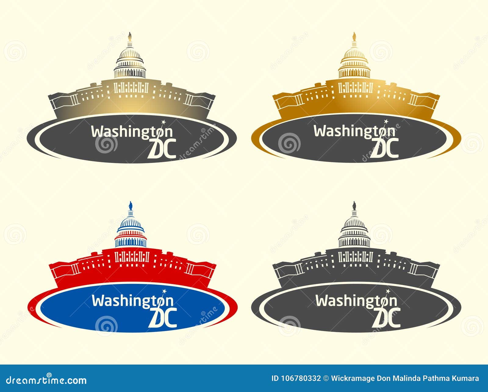 Washington DC Capitol Building Banner Stock Vector - Illustration of ...
