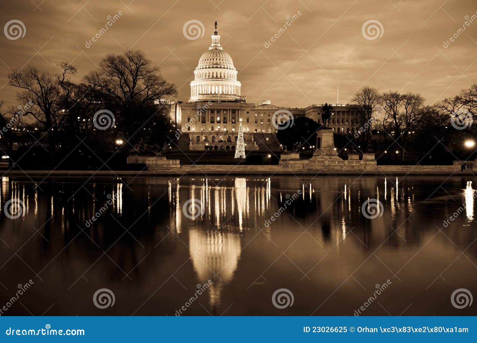 Washington DC - Capitol Building in Sepia Stock Image - Image of ...