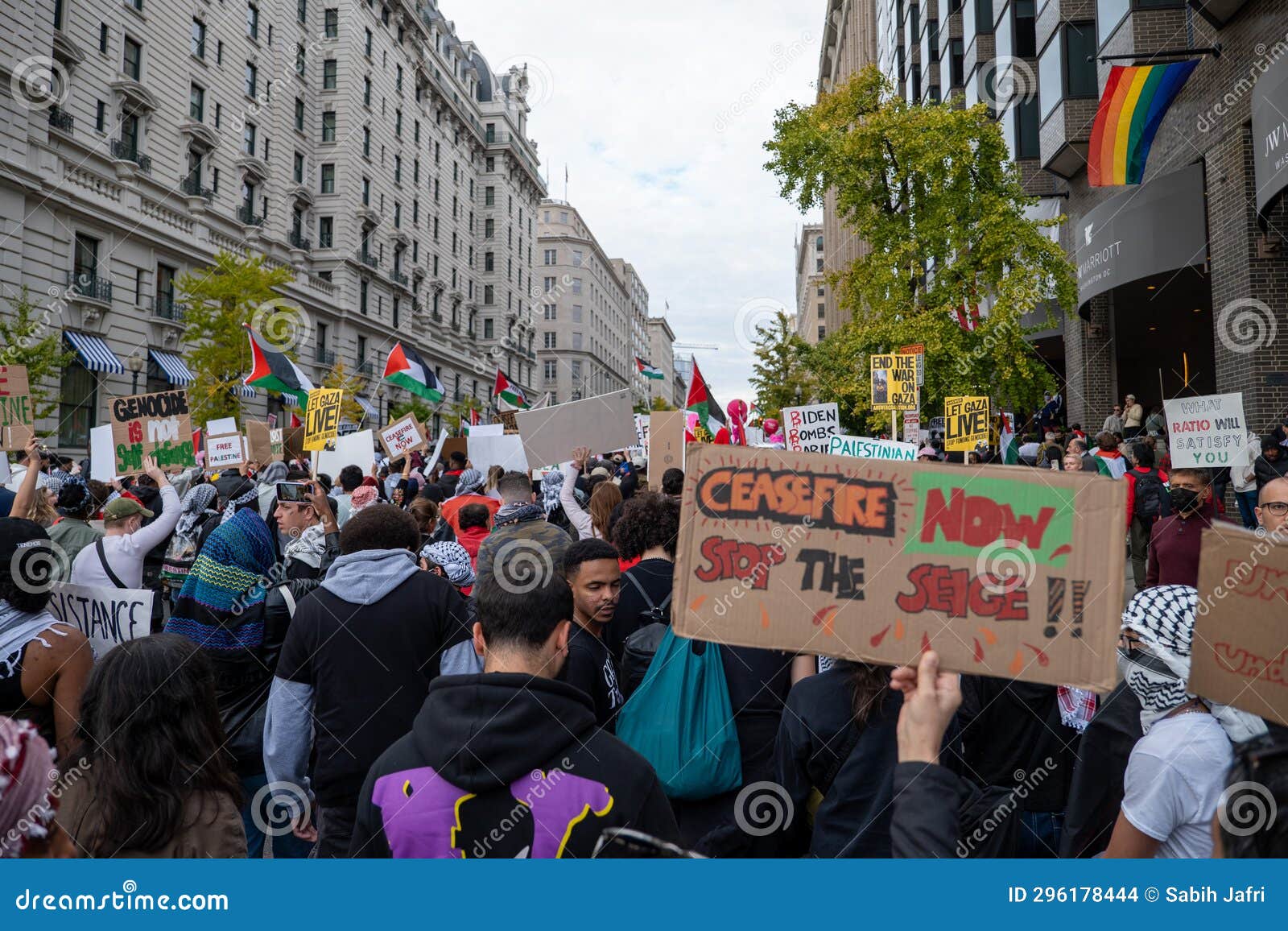 Washington, DC - 11-4-2023: Ceasefire Now Signs at Pro-Palestine March ...