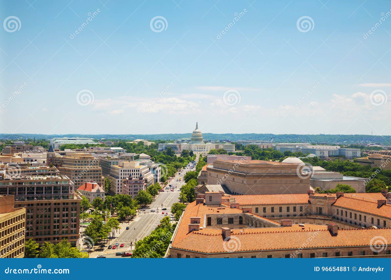 Washington, DC City Aerial View Stock Image - Image of tourism, office ...