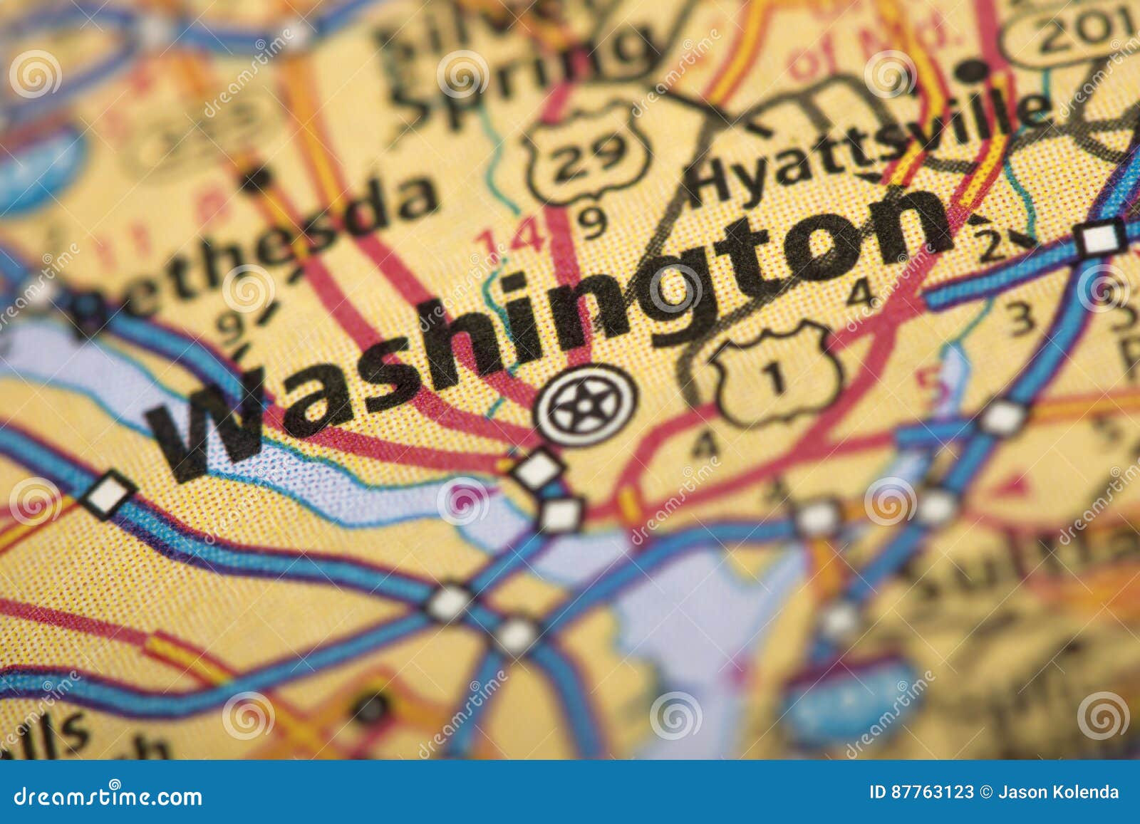 Washington, DC en mapa imagen de archivo. Imagen de turismo - 87763123