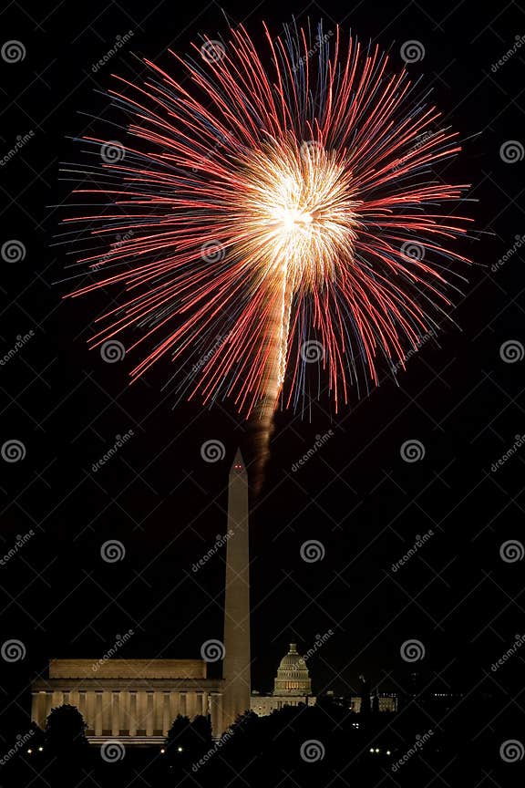Washington DC Fireworks stock photo. Image of holiday - 3384762