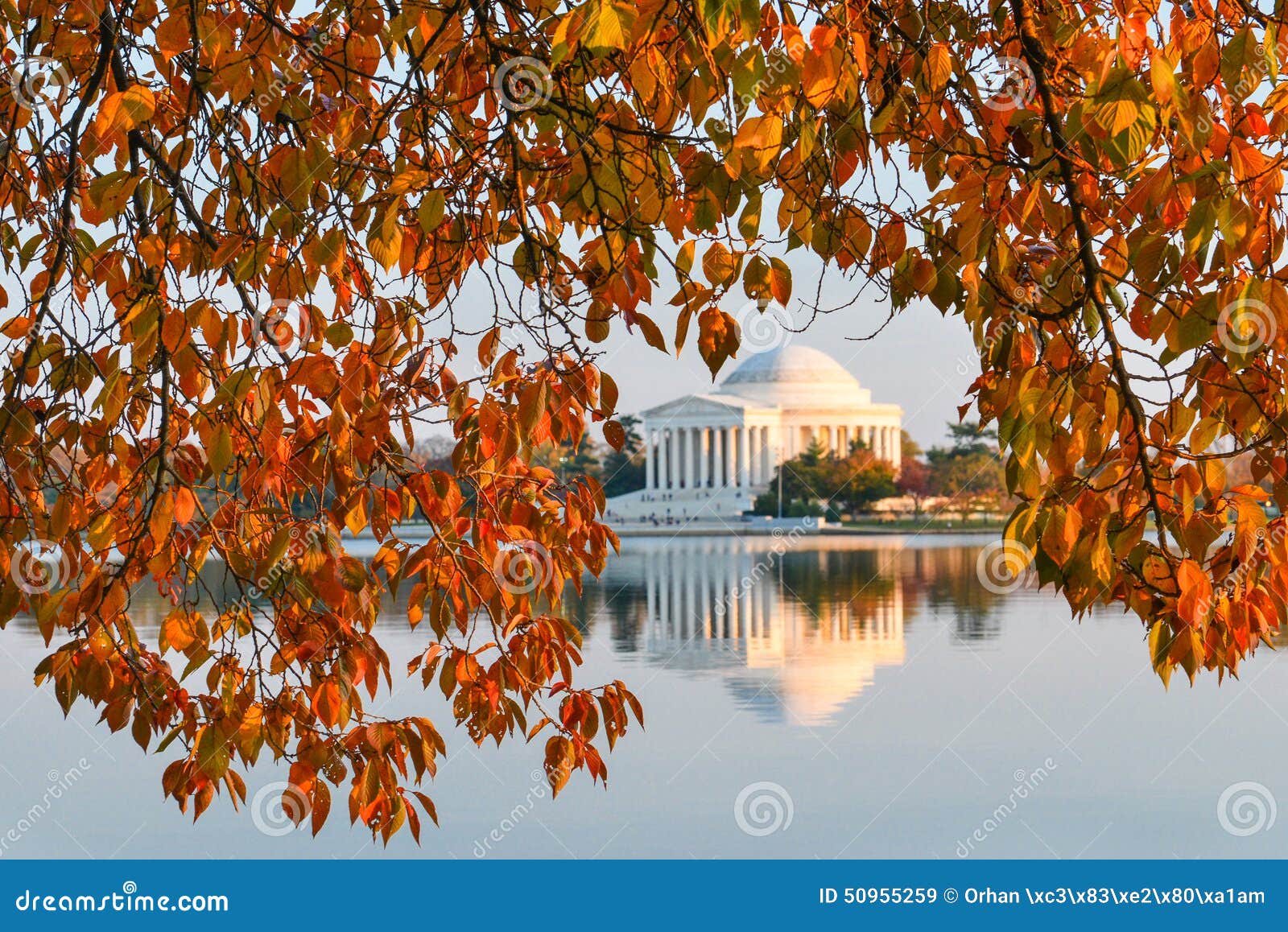 Washington DC, Jefferson Memorial in Autumn Stock Image - Image of ...
