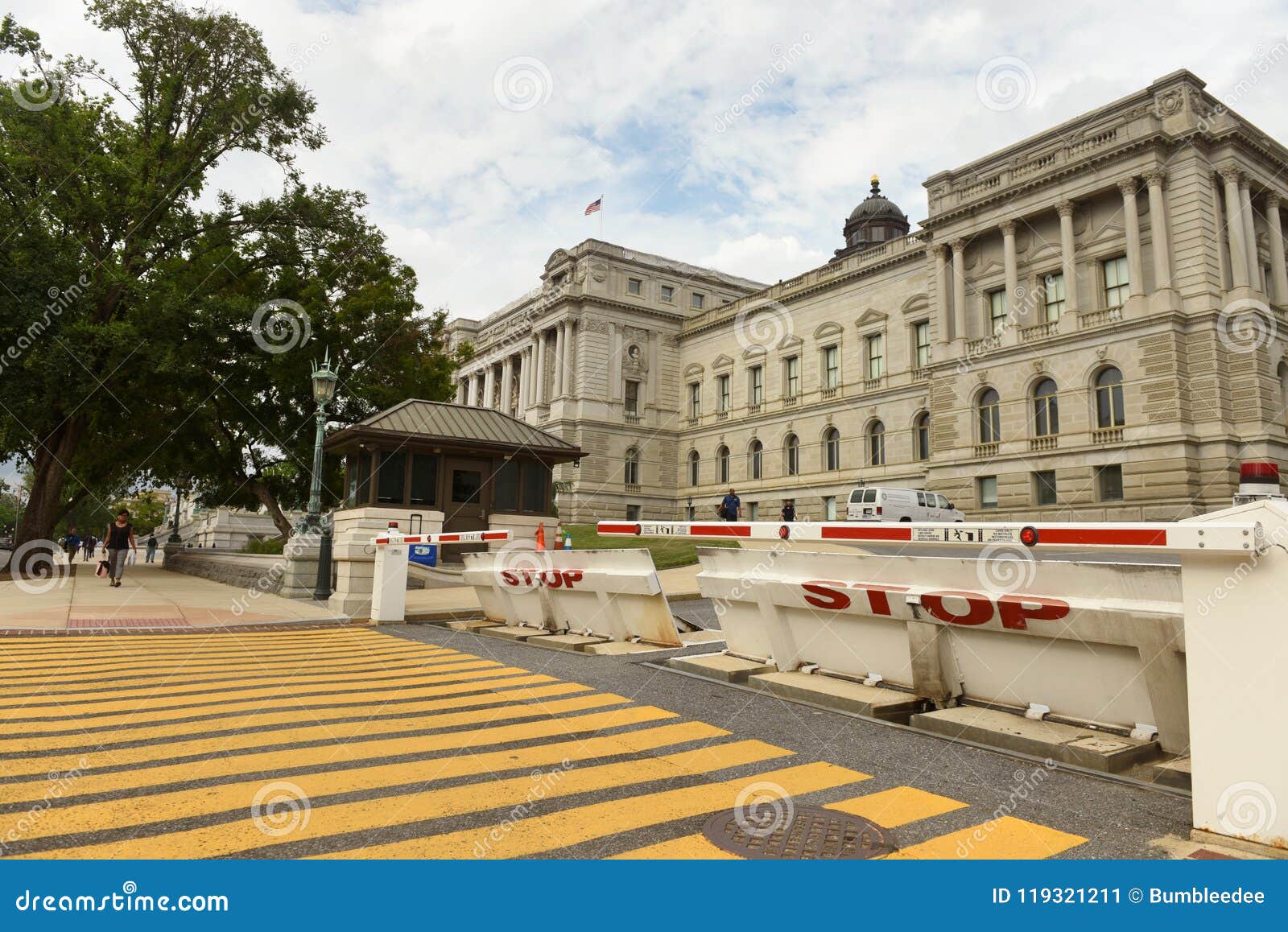 Washington, DC - May 31, 2018: Safety Barriers in Front of Libra ...