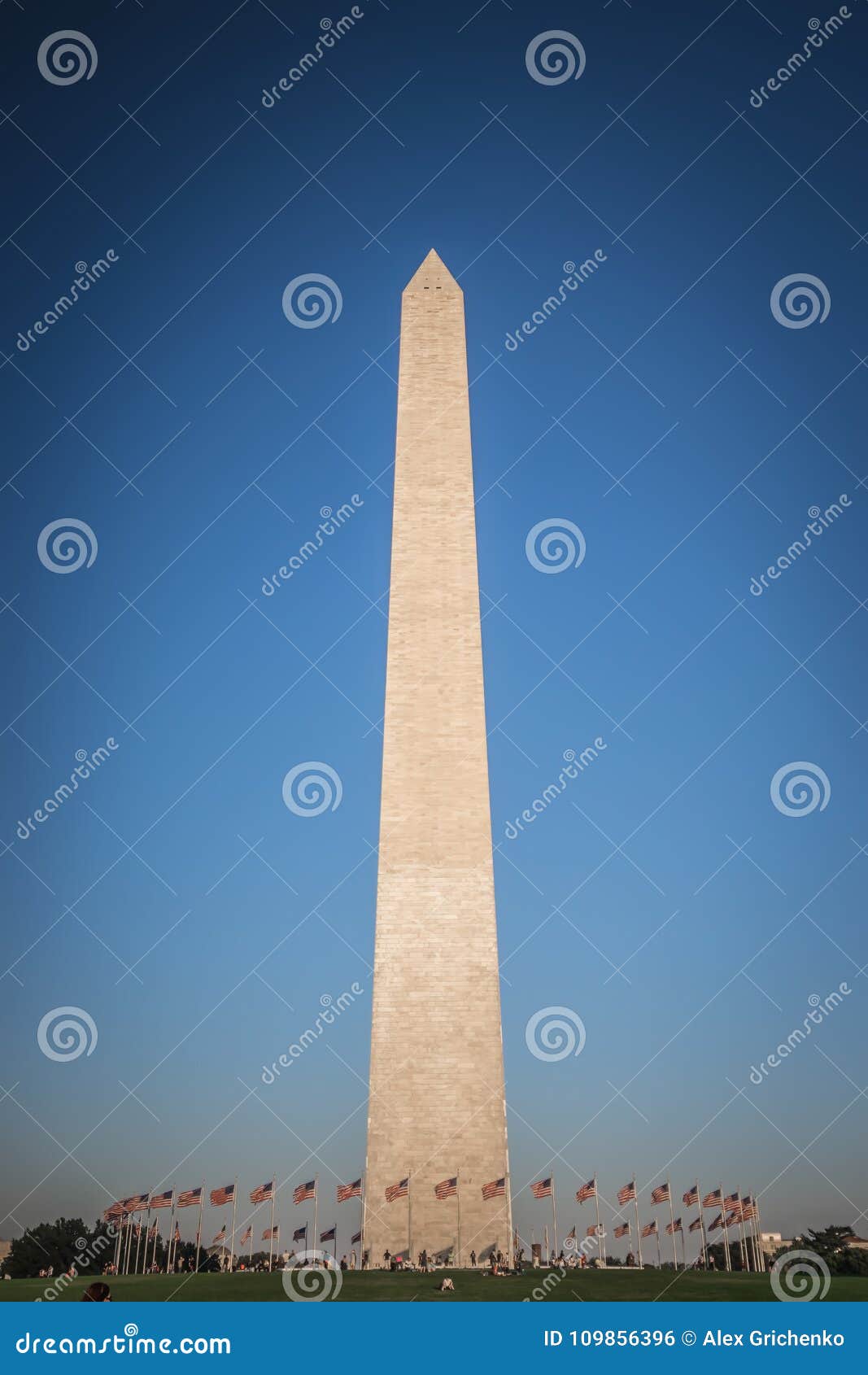Washington Dc Memorial Tower Monument at Sunset Editorial Photo - Image ...