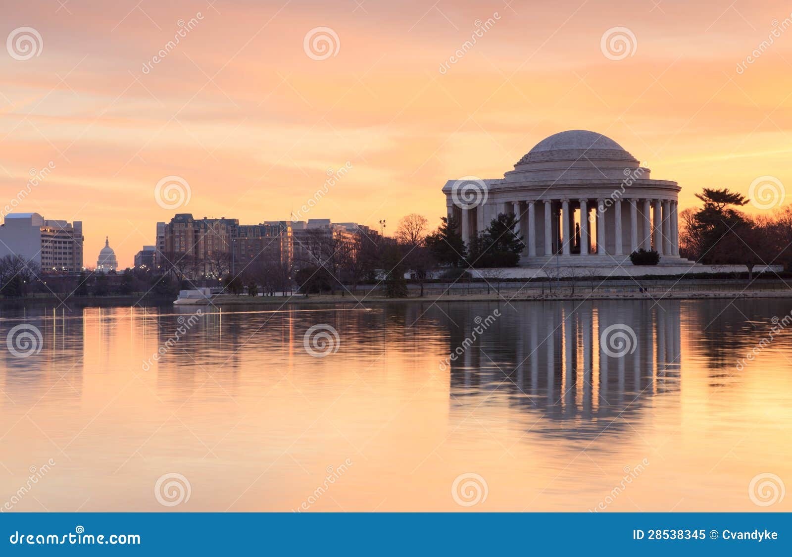 Washington DC Monuments Sunrise Stock Image - Image of landscape, park ...