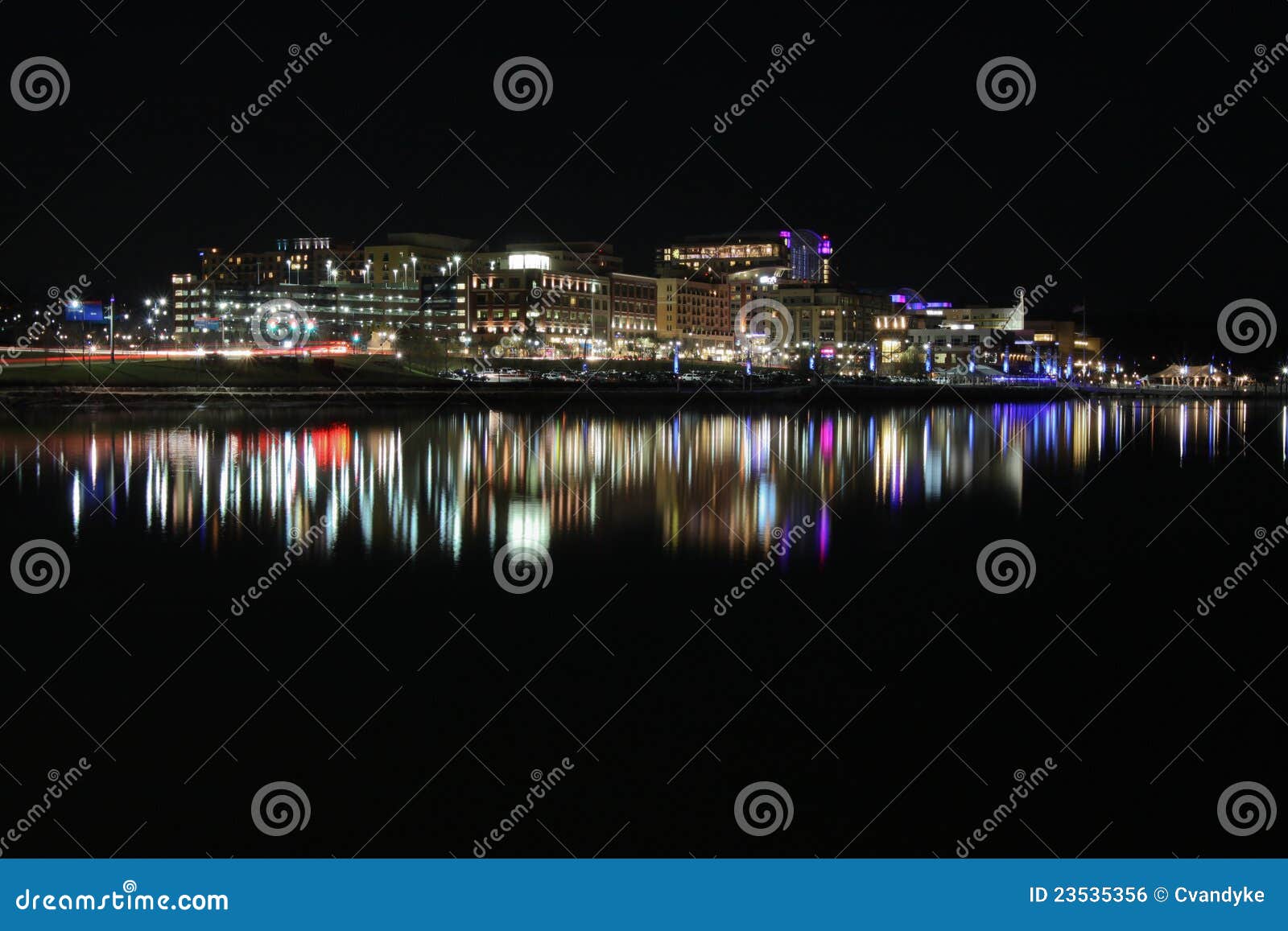 Washington DC National Harbor Waterfront at Night Editorial Photo ...