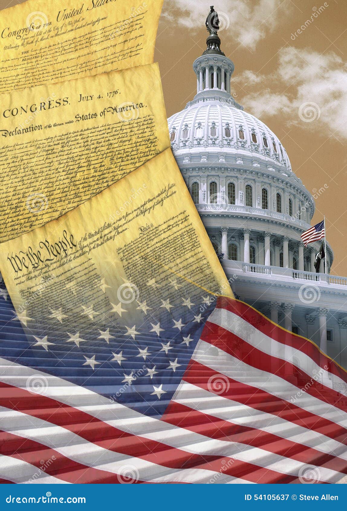 Washington DC - Patriottische Symbolen - De V.S. Stock Afbeelding ...