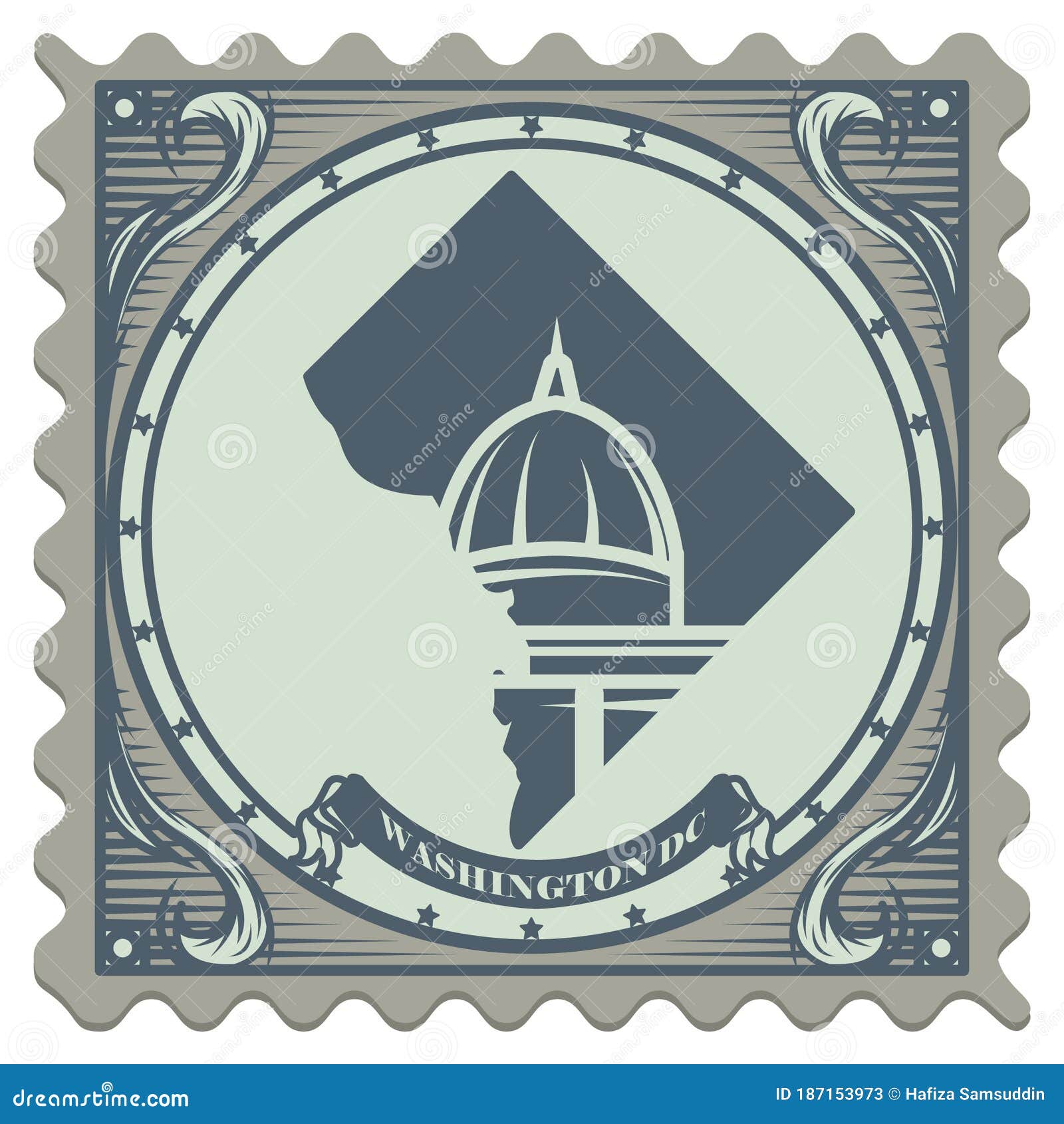 Washington Dc Postage Stamp. Vector Illustration Decorative Design ...