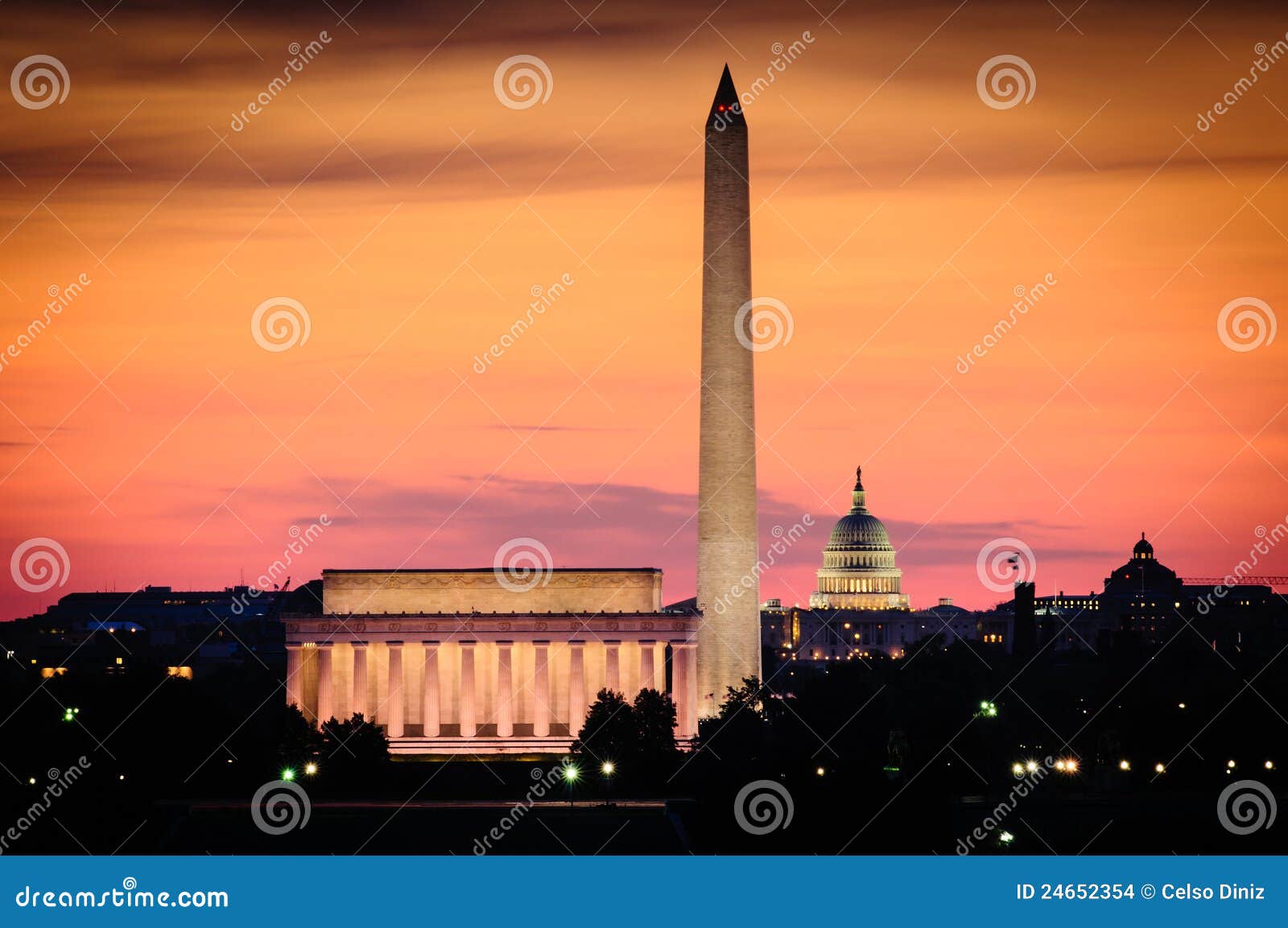 Washington DC skyline stock photo. Image of capitol, glowing - 24652354