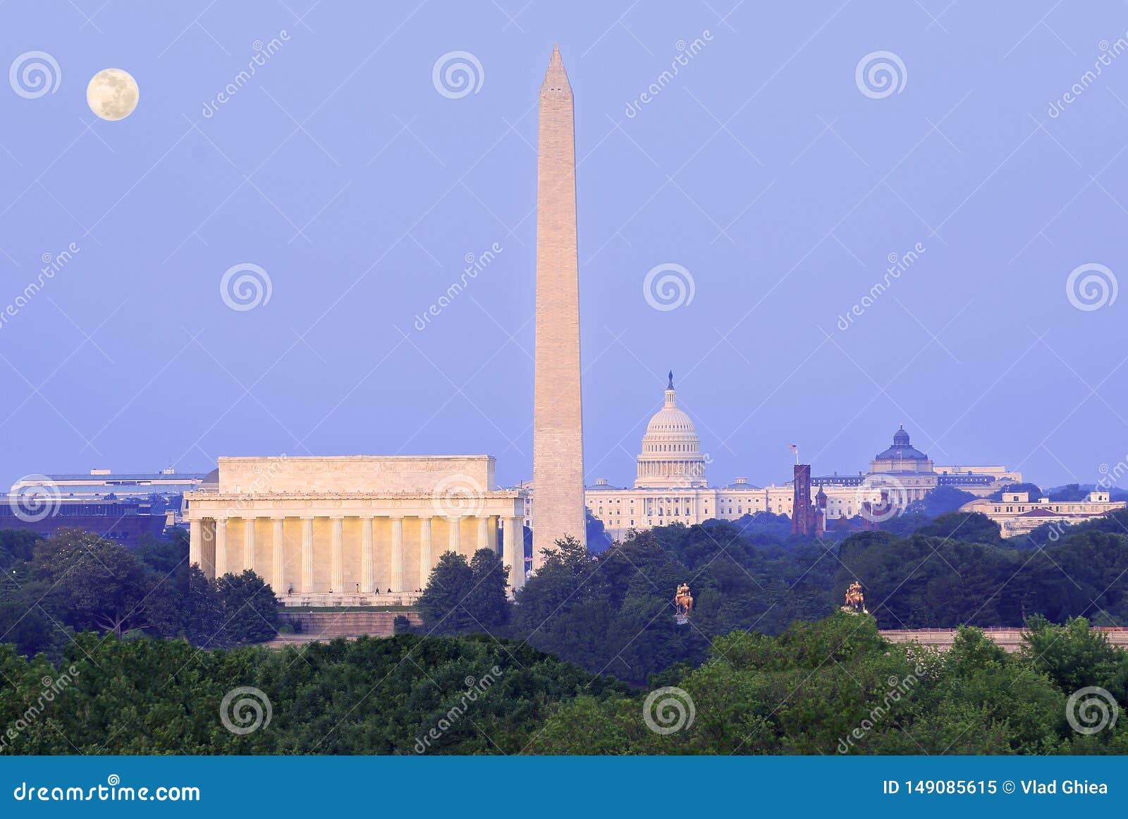 Washington DC Skyline at Dusk Stock Image - Image of potomac, zoom ...