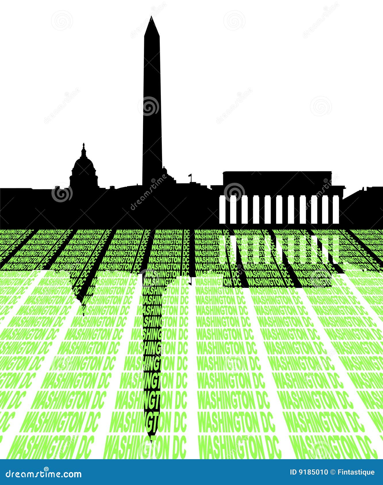 Washington DC Skyline with Text Stock Vector - Illustration of abstract ...