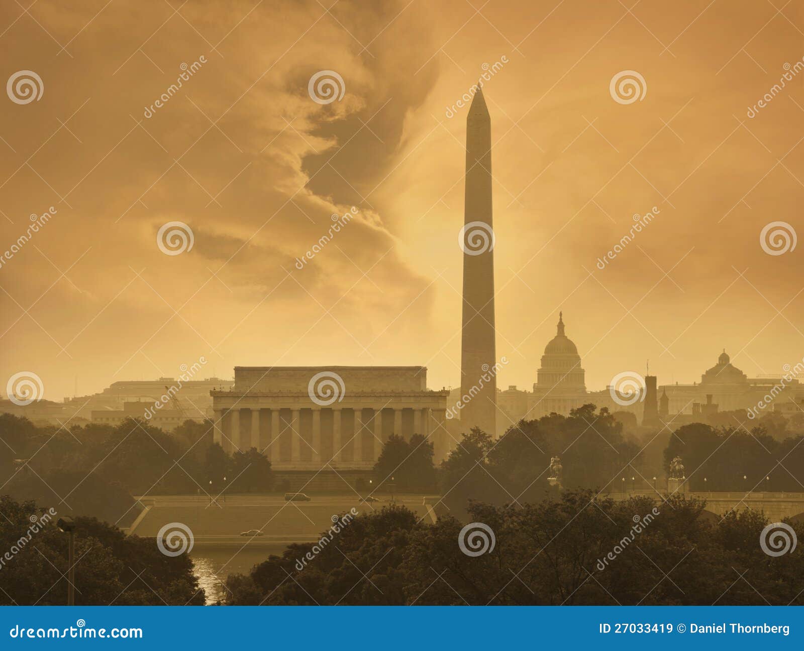 Washington DC Skyline Under Stormy Clouds Stock Image - Image of ...