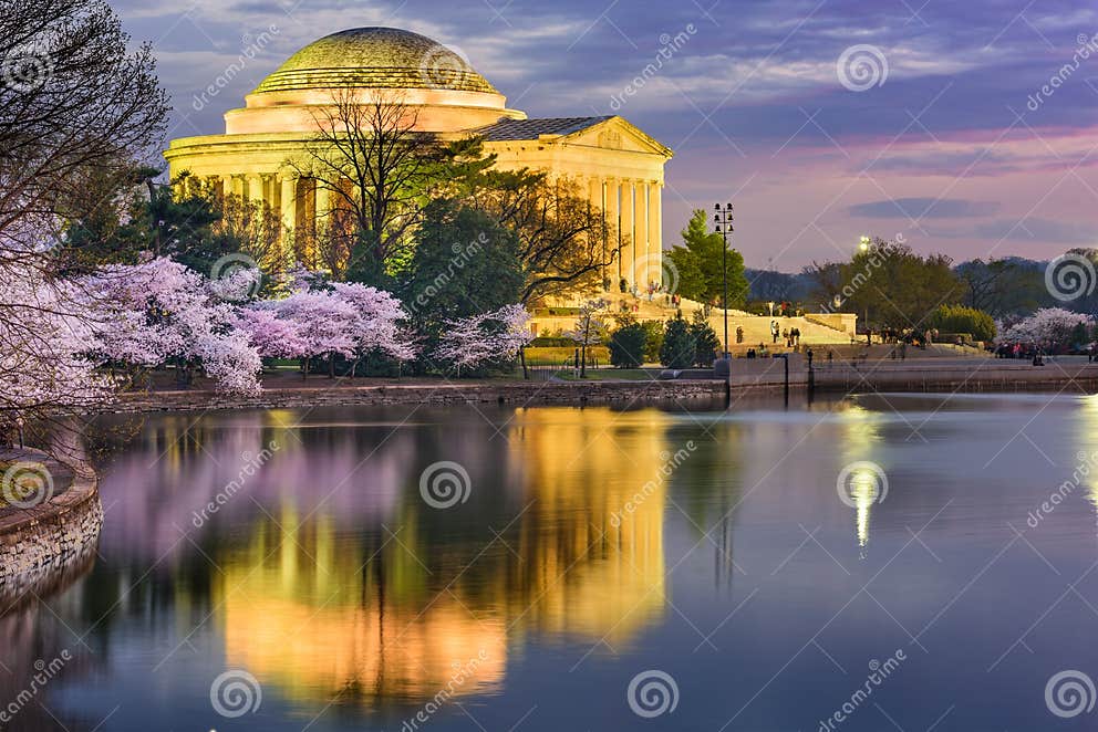 Washington DC in Spring stock image. Image of night, basin - 82261959