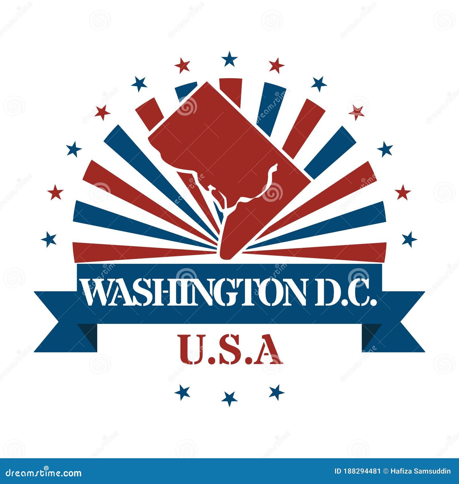 Washington Dc State Map Label. Vector Illustration Decorative Design ...