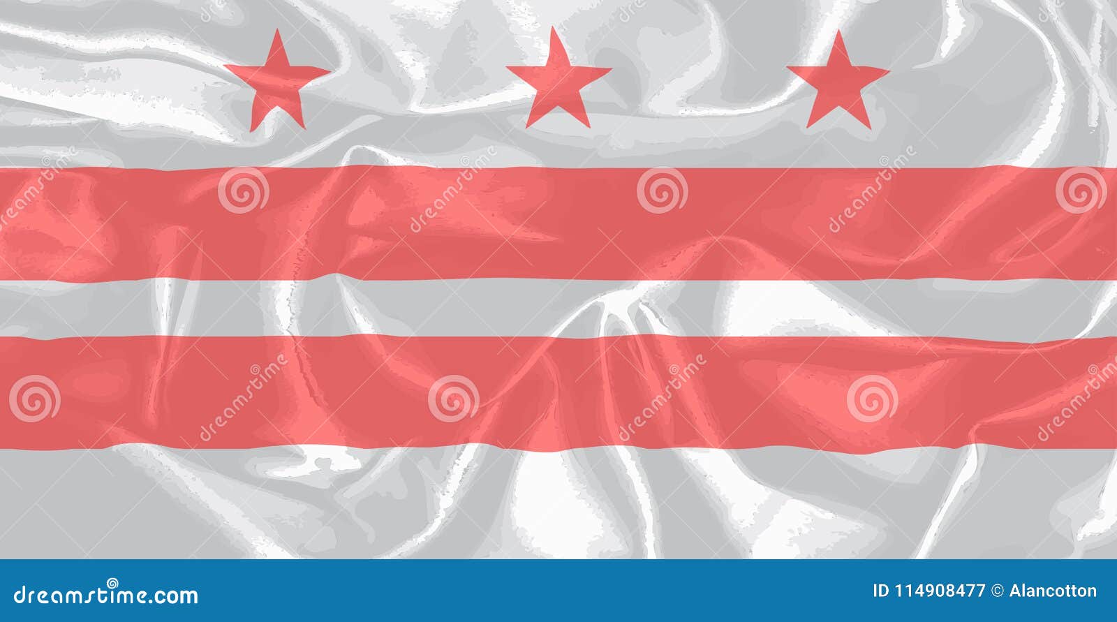 Washington DC State Silk Flag Stock Vector - Illustration of american ...
