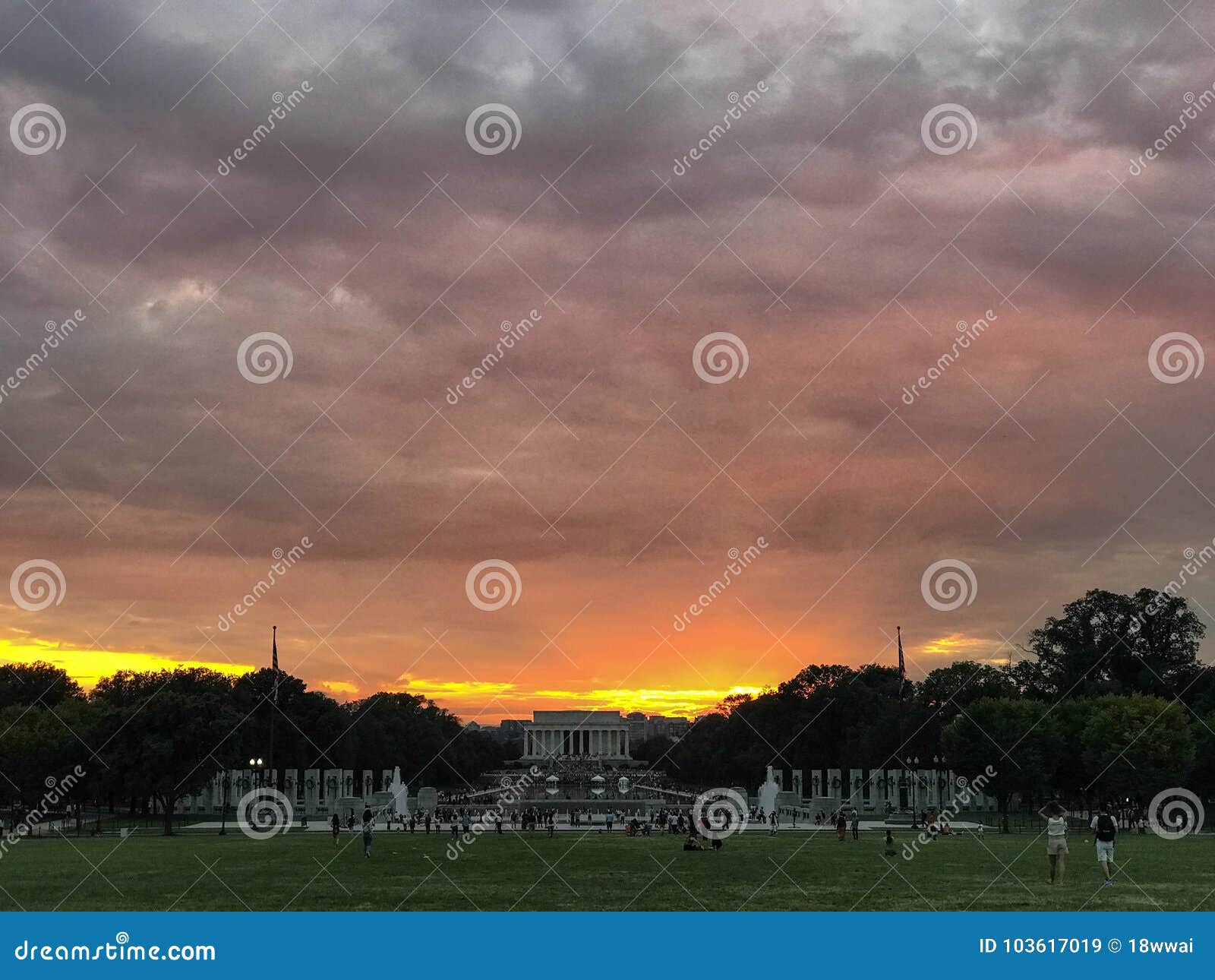 Washington DC sunset editorial stock image. Image of nature - 103617019