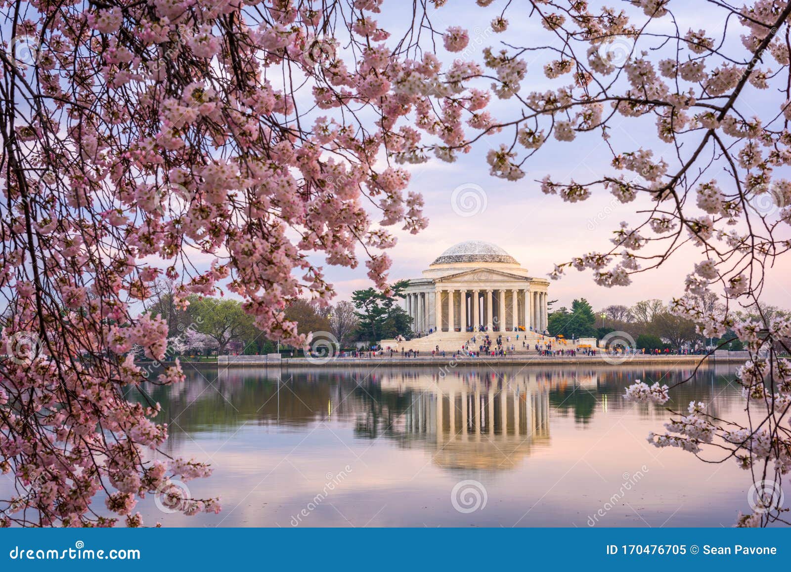Washington, DC at the Tidal Basin and Jefferson Memorial Stock Image ...