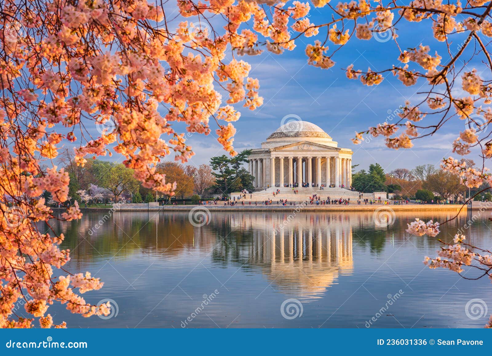 Washington, DC at the Tidal Basin and Jefferson Memorial Stock Photo ...